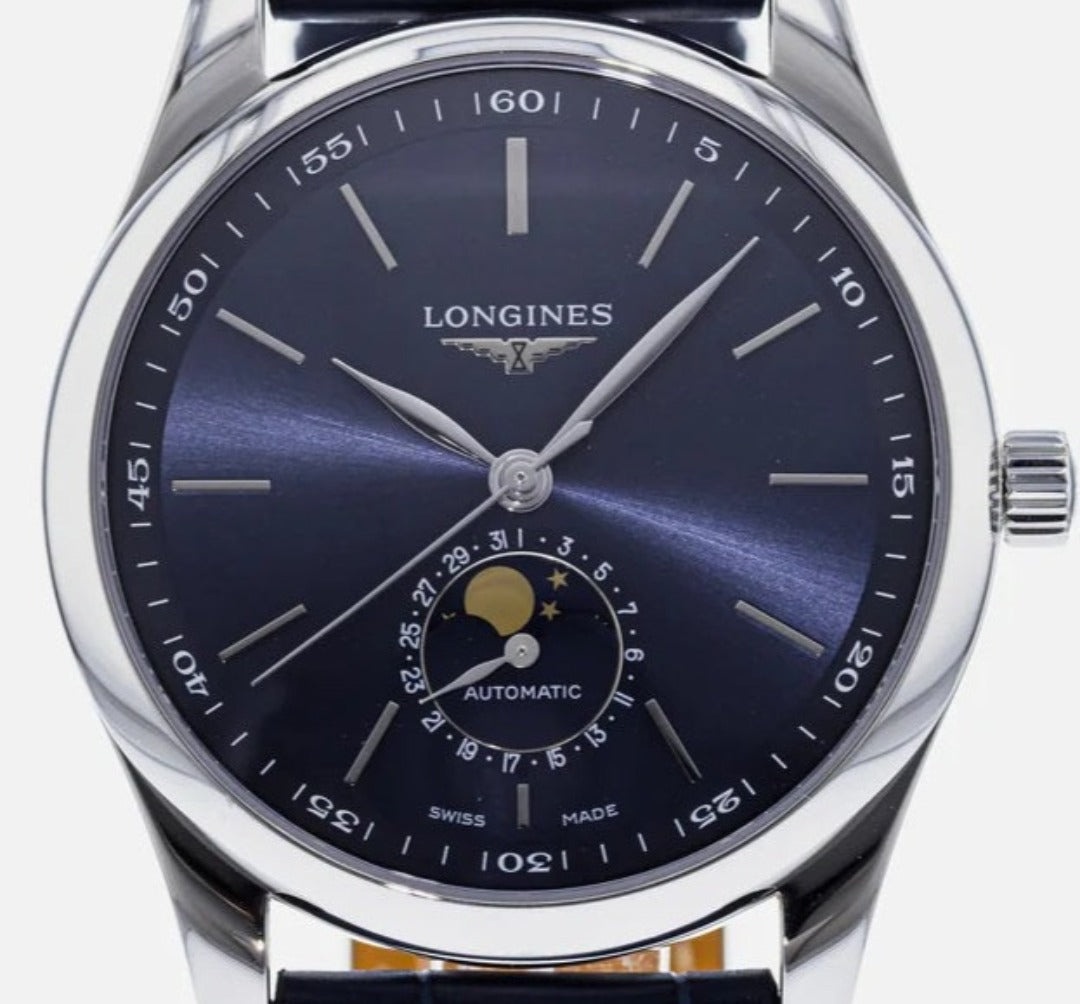 Longines Master Collection Blue Dial Blue Leather Strap Men's Watch 40 ...